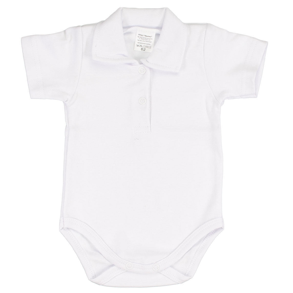 Body z kołnierzykiem - białe haft 104 - Martex | Sklep EMPIK.COM