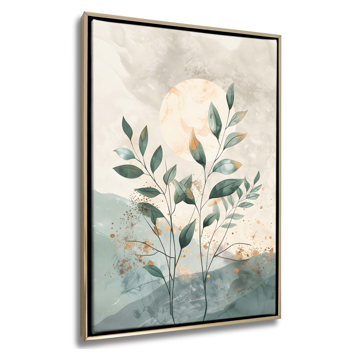 Boho Obraz na płótnie w dekoracyjnej złotej ramie American Box na ...