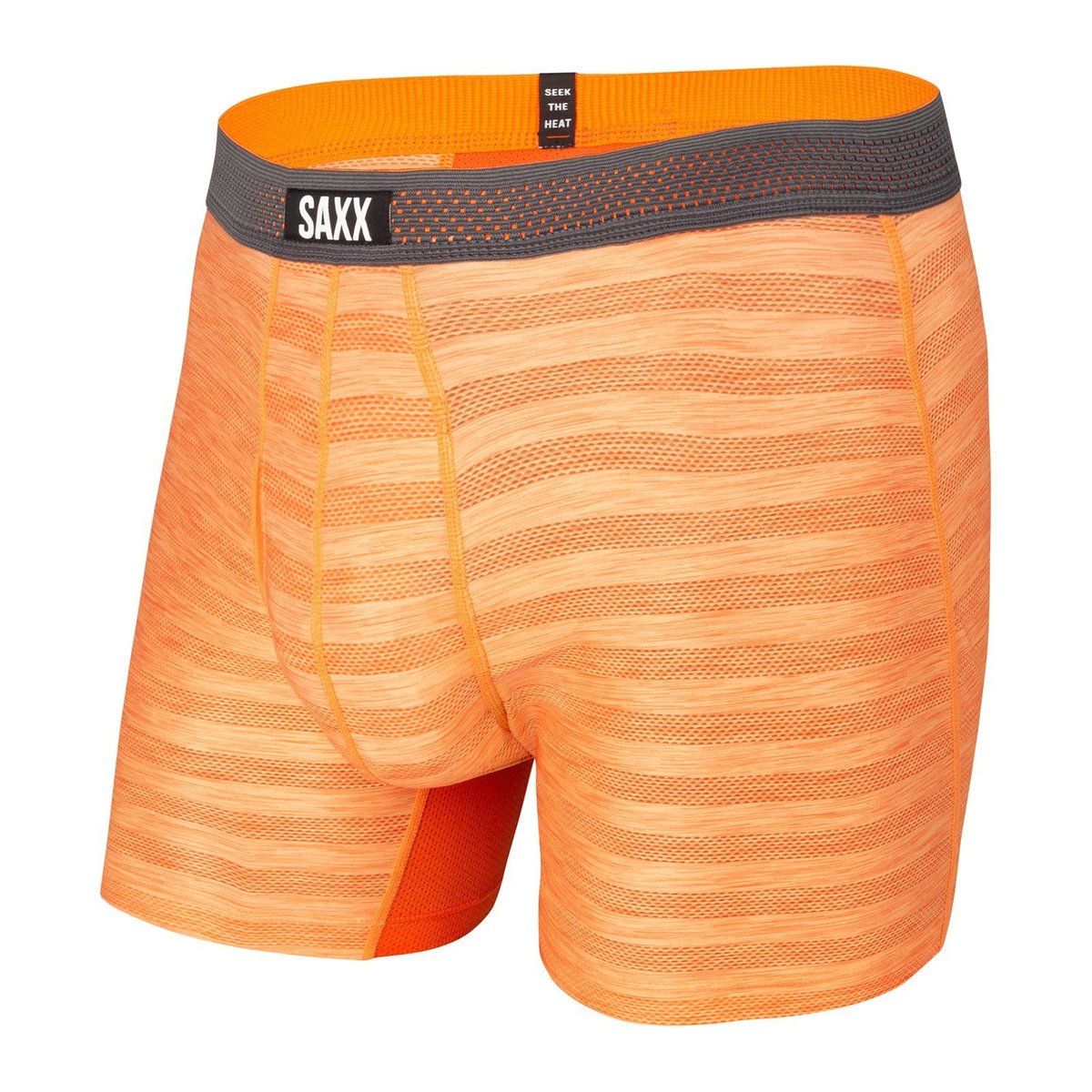 Bokserki Męskie Saxx Hot Shot Boxer Brief Fly Orange Blaze Heather-S ...