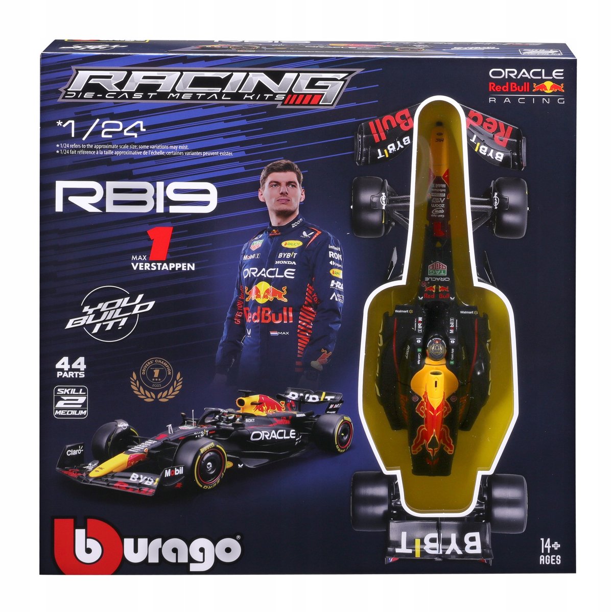 BOLID F1 Red Bull RB19 Verstappen 1:24 BBURAGO MODEL DO ZŁOŻENIA 18 ...