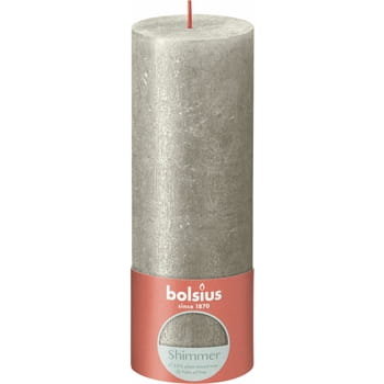 Bolsius Świeca pieńkowa rustic Shimmer 190/68 Szampański - Bolsius ...