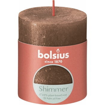 Bolsius Świeca pieńkowa rustic Shimmer 80/68 Miedziany - Bolsius ...