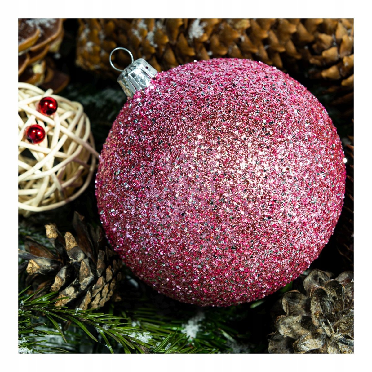 Bombka choinkowa szklana 10cm , brokatówka, bombka brokatowa - Inna marka | Sklep EMPIK.COM