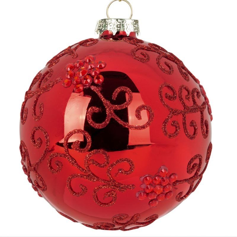 BOMBKA CHOINKOWA SZKLANA (FI) 10 CM CZERWONY - Eurofirany | Sklep EMPIK.COM