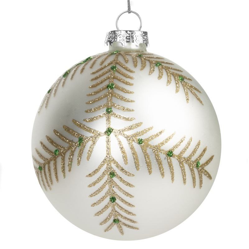 Bombka Choinkowa Szklana (Fi) 8 Cm Biały - Eurofirany | Sklep EMPIK.COM