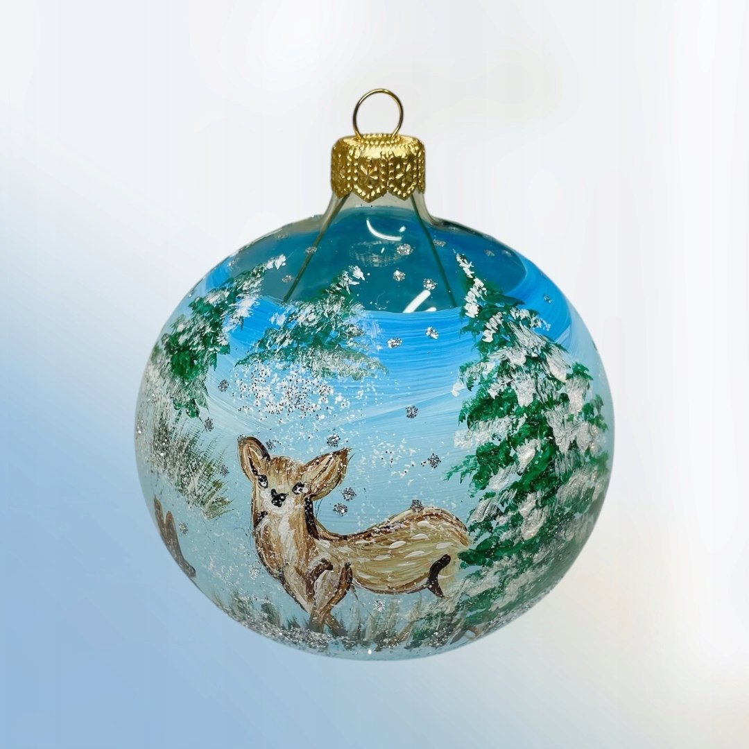 Bombka szklana ręcznie malowana 10cm - Leśna bajka - Art-Kania | Sklep ...