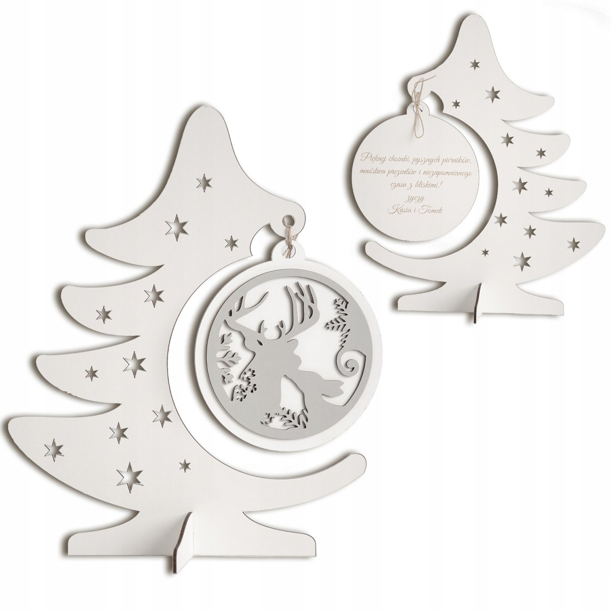 Bombka z życzeniami stojak choinka prezent święta - Inna marka | Sklep ...