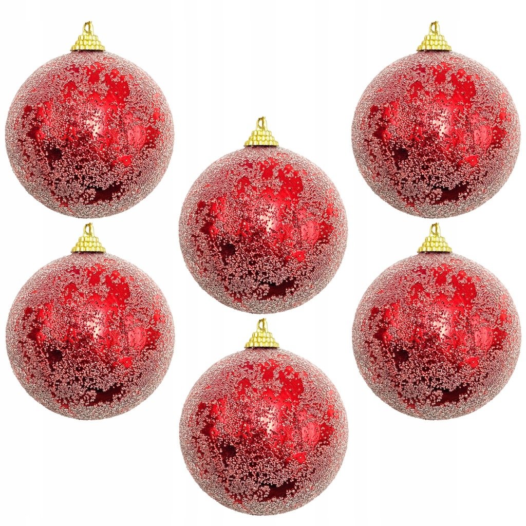 Bombki Bańki Świąteczne Choinkowe Na Choinkę Czerwone Zestaw 6Szt 8,5Cm ...