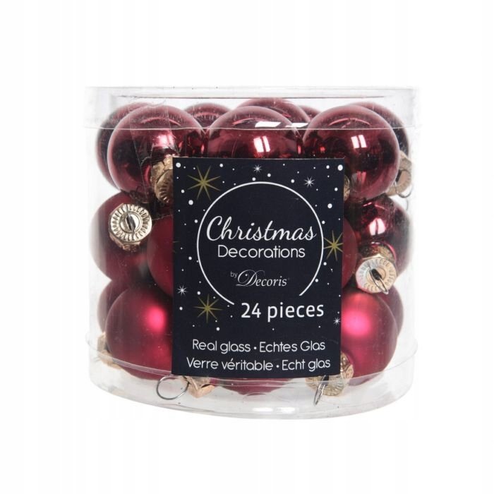 Bombki choinkowe bordowe zestaw 24 szt. - Kaemingk | Sklep EMPIK.COM