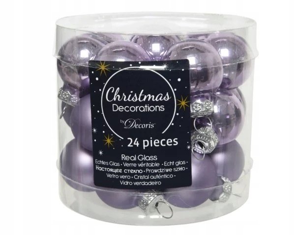 Bombki choinkowe fioletowe zestaw 24 szt. - Kaemingk | Sklep EMPIK.COM