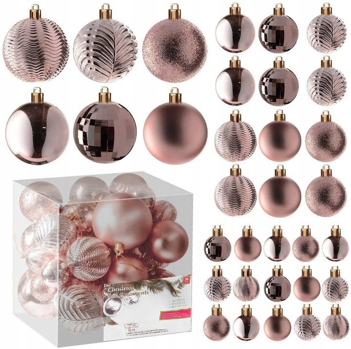 Bombki Choinkowe Tutumi Pudrowy Róż Zestaw 36Szt - Tutumi | Sklep EMPIK.COM