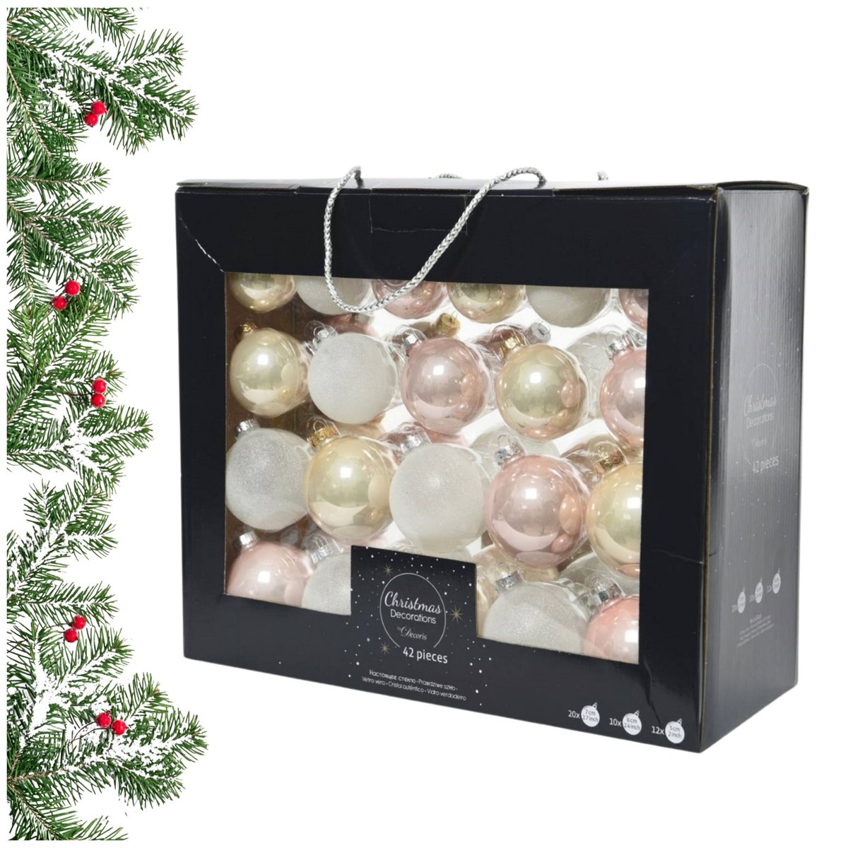 Bombki szklane BOX 42 sztuki fi 7cm - Kaemingk | Sklep EMPIK.COM