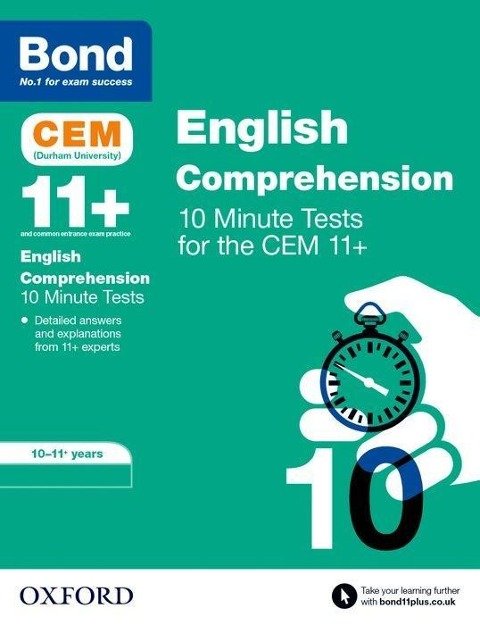 Bond 11+: CEM English Comprehension 10 Minute Tests: 10-11 Years ...