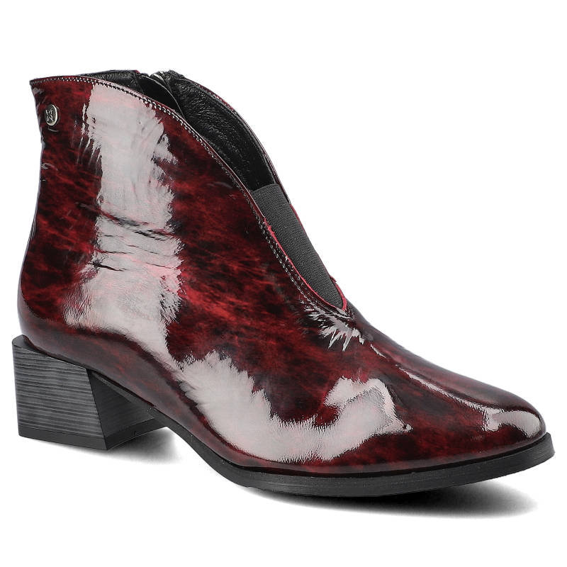 Bordowe Botki Maciejka Damskie Eleganckie Obuwie - MACIEJKA | Moda Sklep EMPIK.COM