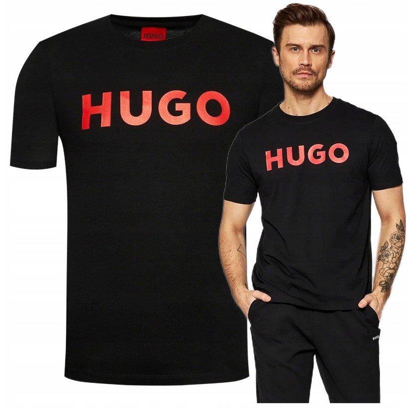 BOSS czarny t-shirt koszulka meska logo czerwony napis HUGO BOSS czarny ...