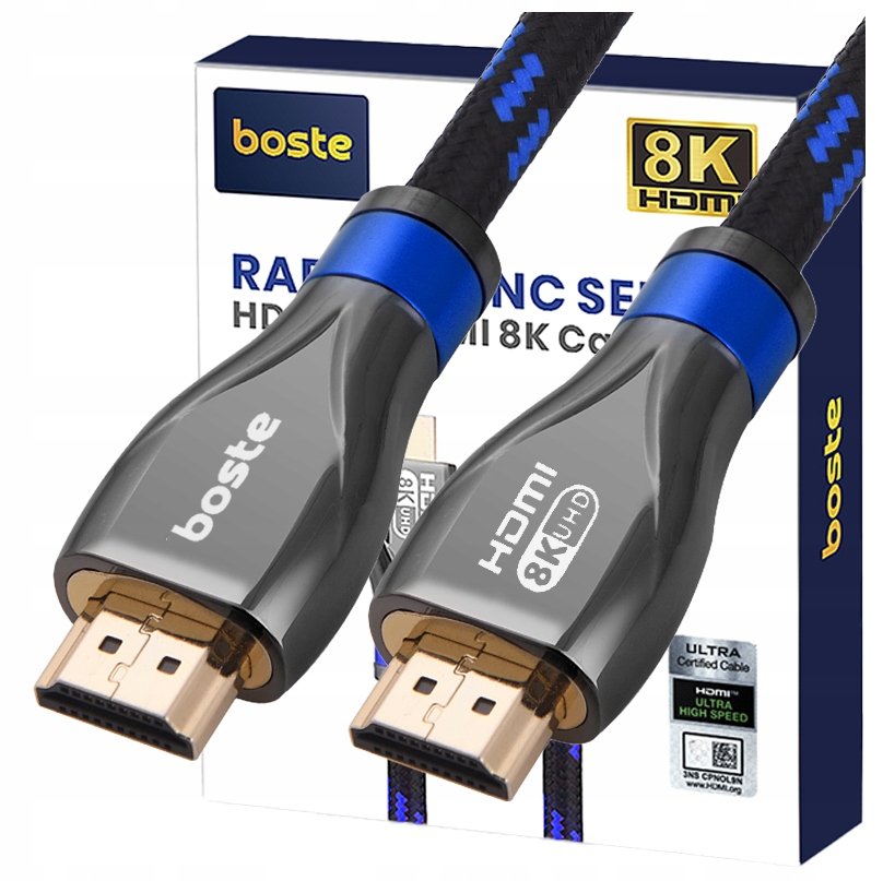 Boste Mocny Kabel Przewód Hdmi Do Hdmi V2.1 8K 60 Hz Ultra Hd 18Gb 2M Cert - Boste | Sklep EMPIK.COM