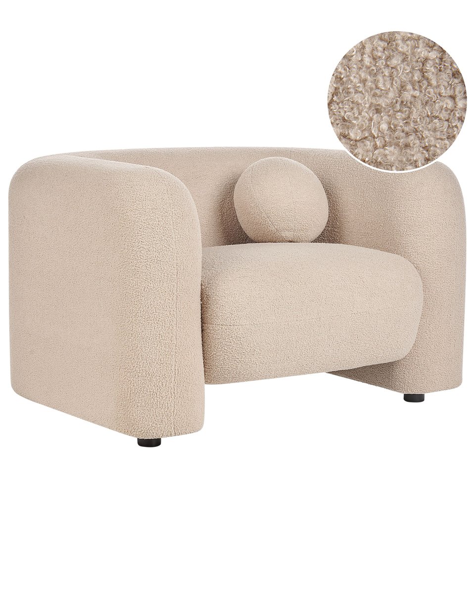 Boucle Fotel Beżowy LEIREN - Beliani | Sklep EMPIK.COM