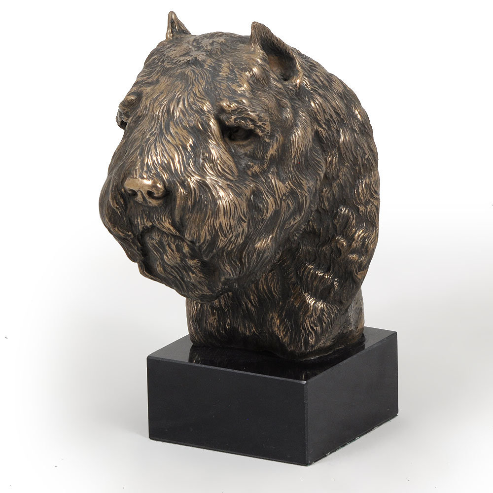Bouvier, Bouvier des Flandres - statuetka psa, popiersie na kamiennej ...