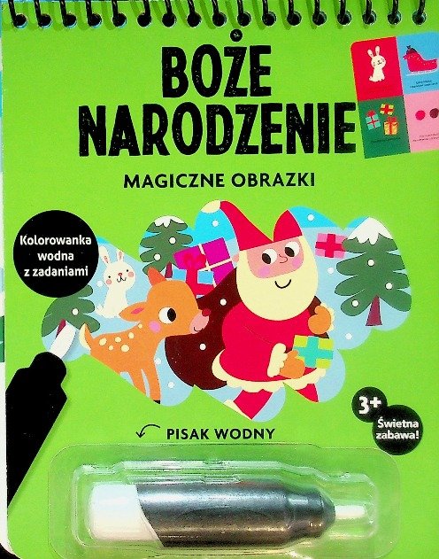 Boże Narodzenie Magiczne obrazki Kolorowanka wodna z zadaniami ...