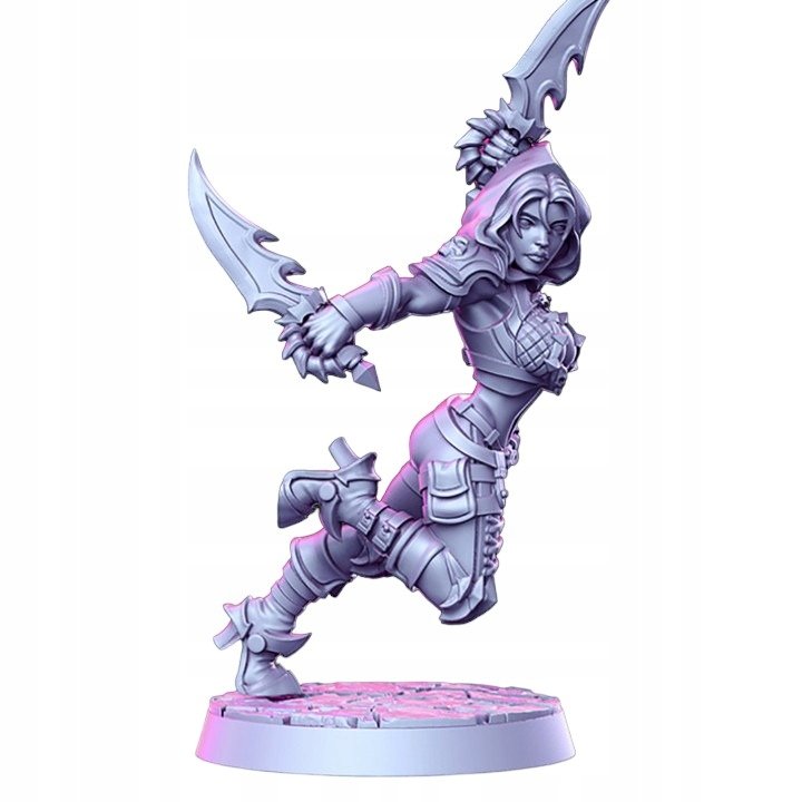 Brakha łotrzyk figurka + podstawka do DND D&D 3D druk 12k mini RPG ...
