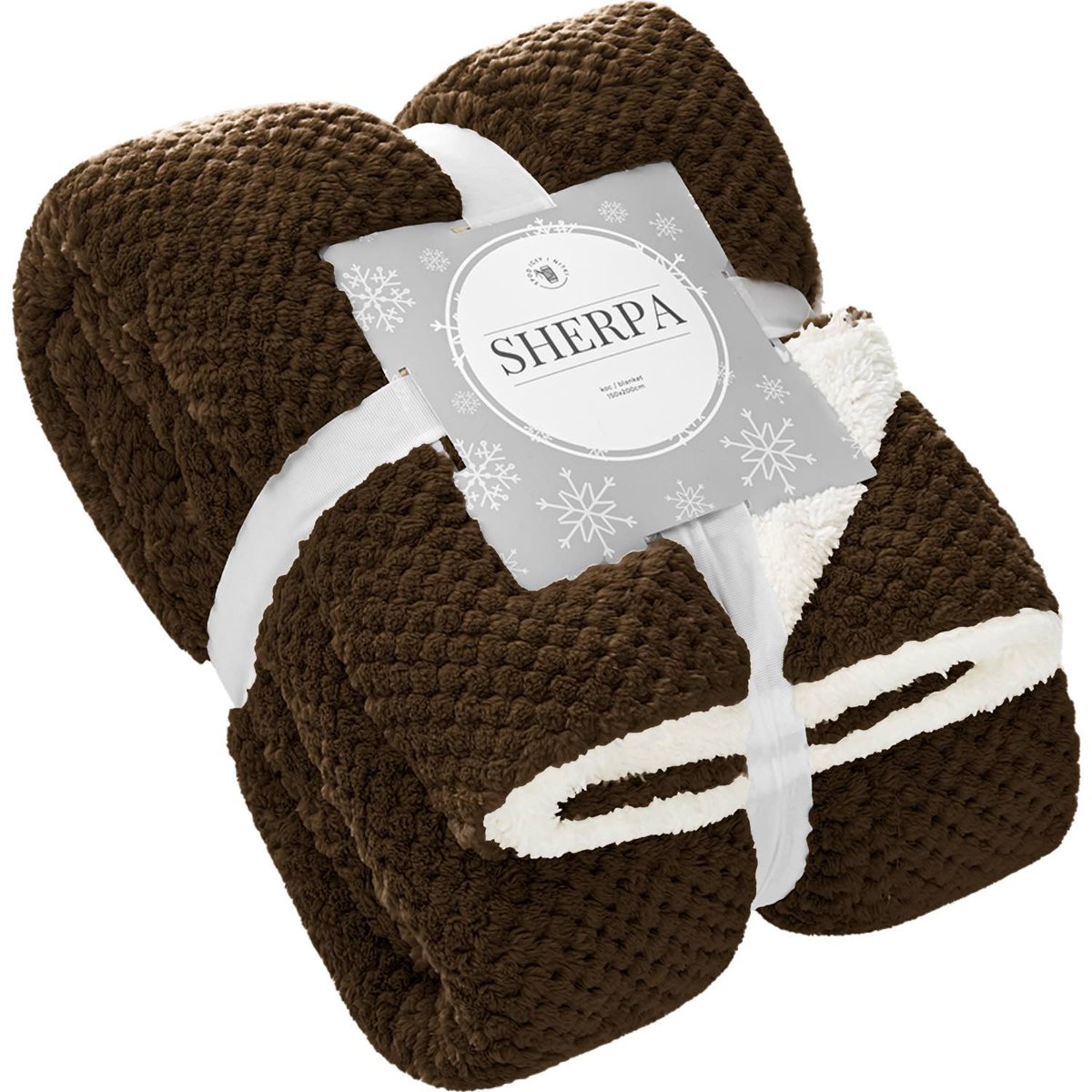 Brązowy Koc Z Mikrofibry Baranek 150x200 Sherpa - Spod Igły i Nitki ...