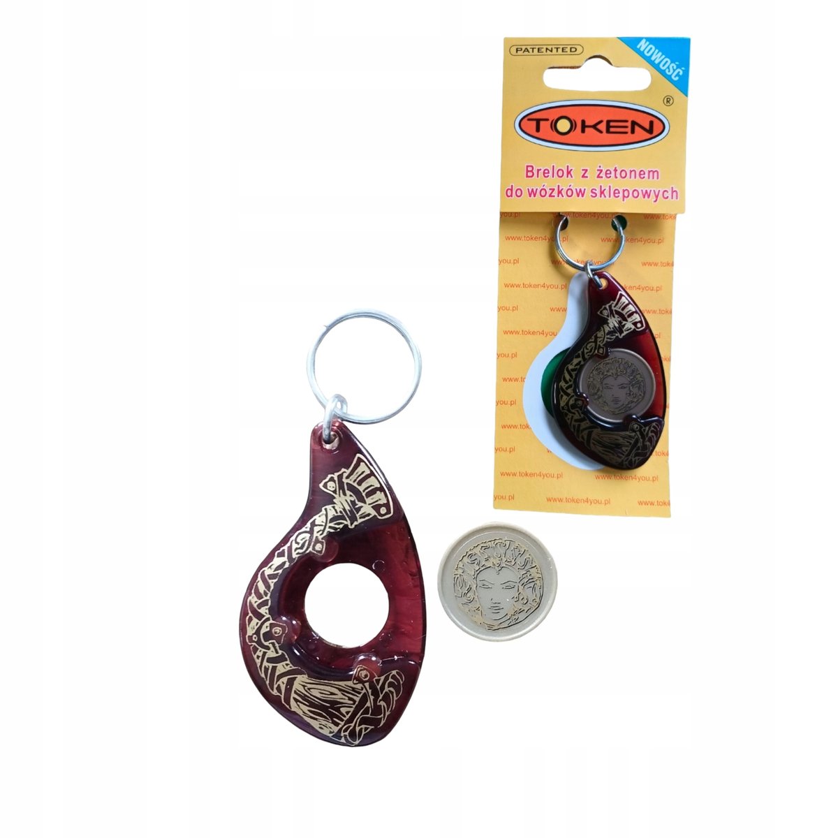 Brelok Breloczek Żeton Moneta do Wózków Sklepowych Plastikowy Token 2zł ...