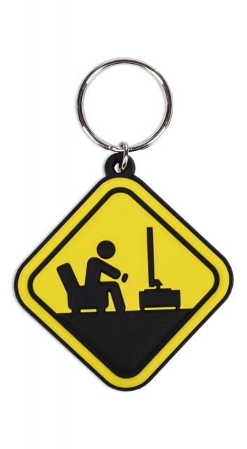 Brelok PYRAMID POSTERS Gamer At Work Caution Sign, 4,5x6 cm - Pyramid ...
