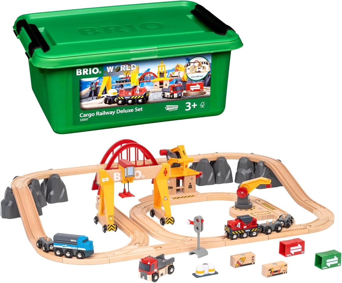 BRIO CARGO 33097 DELUXE SET POCIĄG NA BATERIE KLOCKI DO ZABAWY ZABAWKA ...