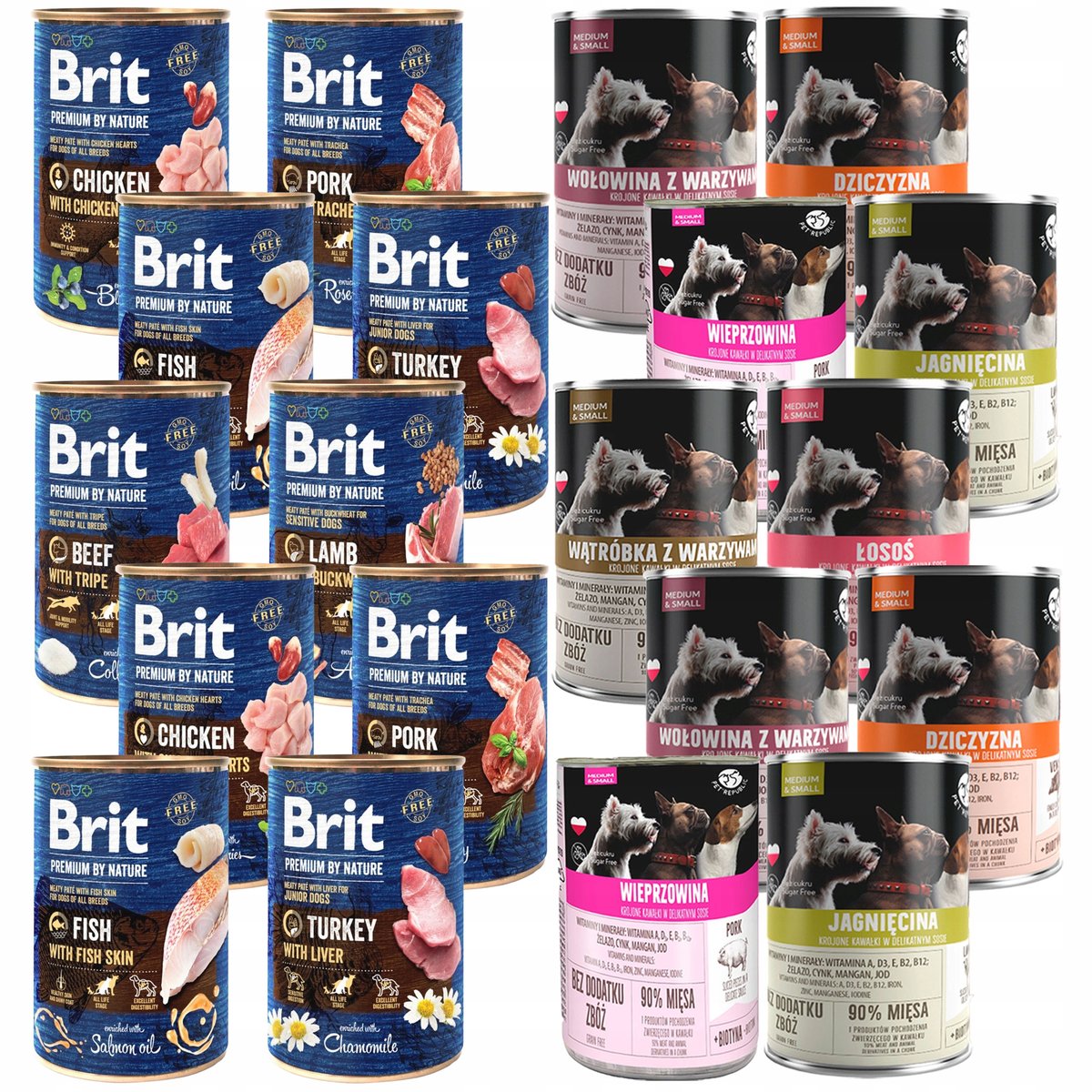 BRIT BY NATURE PET REPUBLIC Karma mokra dla psa mix smaków 20 x 400g ...