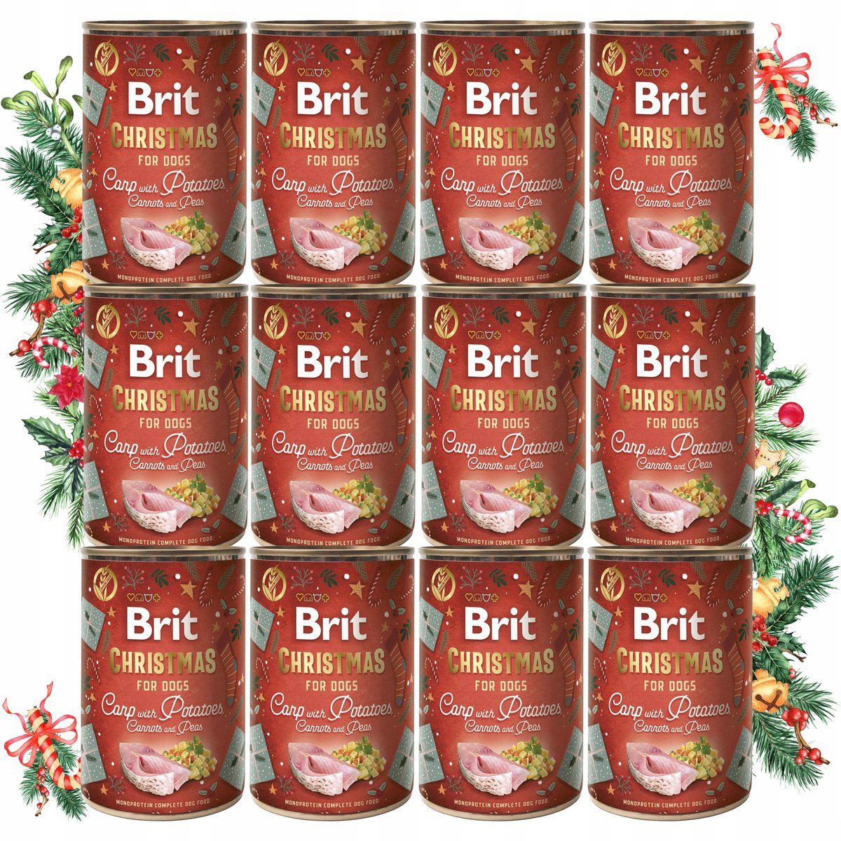 BRIT CHRISTMAS Mono Protein Karp karma dla psa mokra 12 x 400g ...