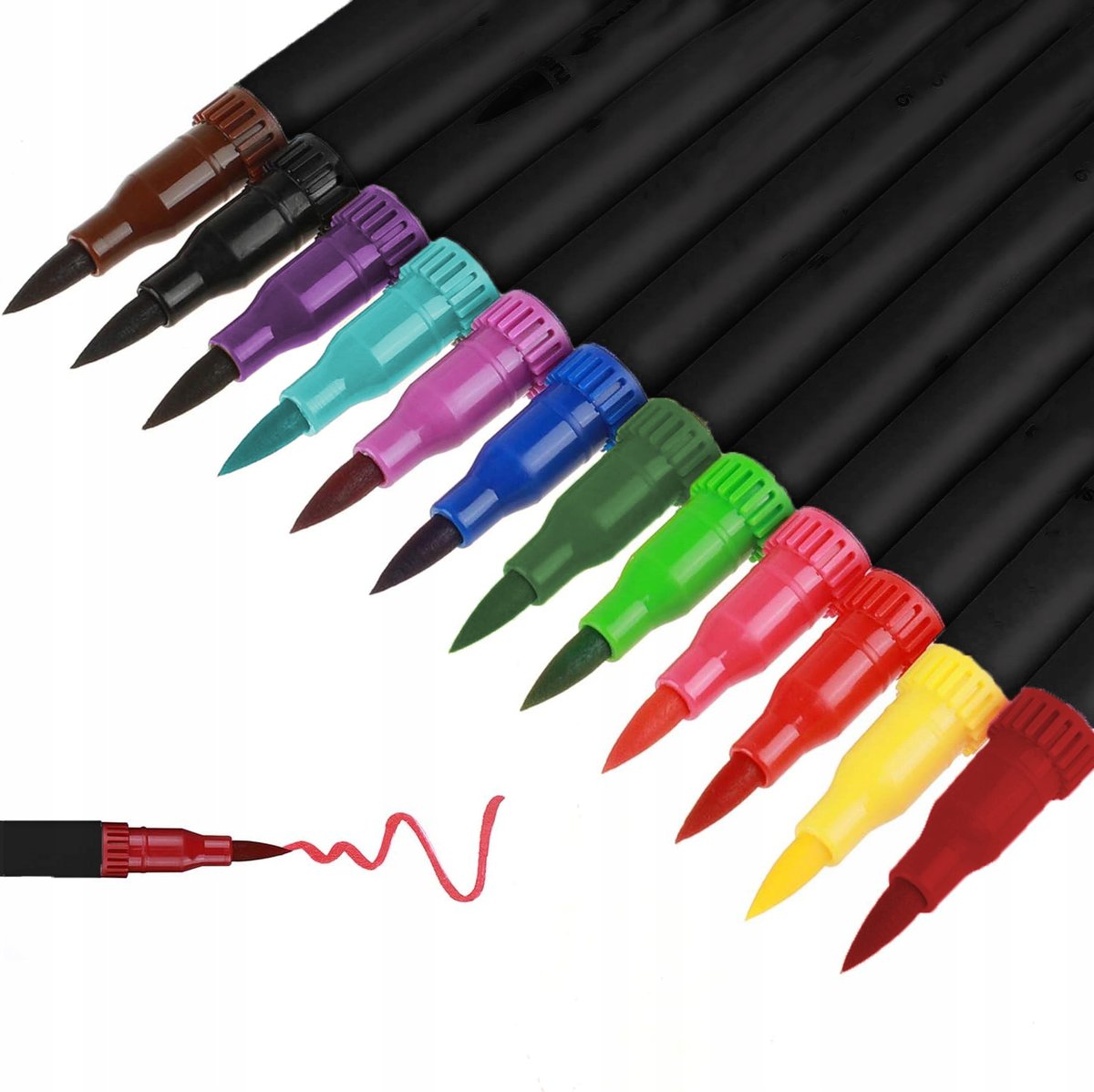 Brush Pen Pisaki Pędzelkowe Brush Pen 12 Sztuk Mazaki Markery Pisak ...