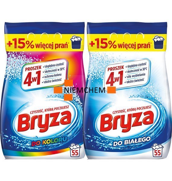 Bryza Proszek Do Prania Kolorowych Tkanin 4w1 2 x 3,575kg, 110 Prań ...