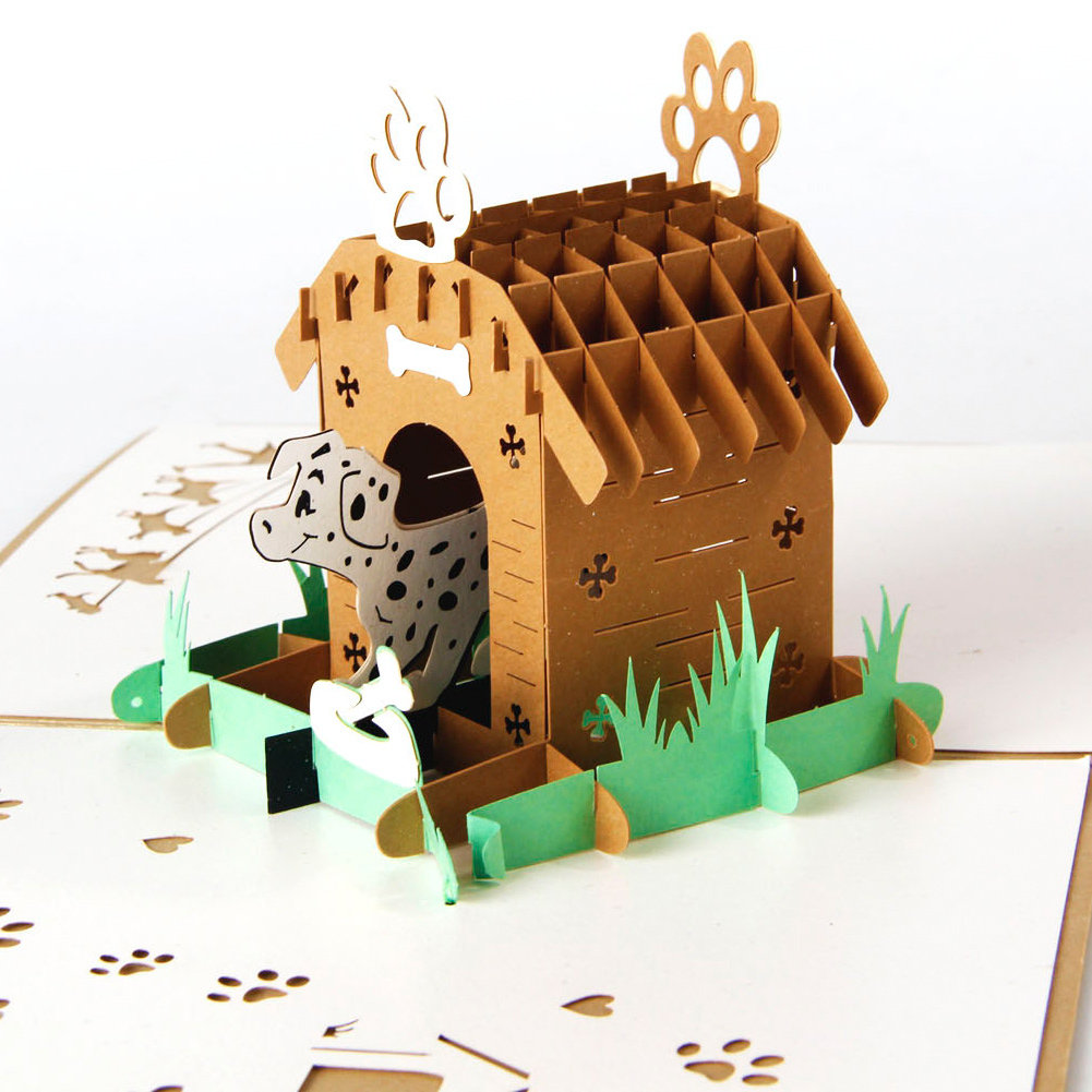 Buda Dla Psa, Kartka 3d, Zwierzęta, Dom, Pies - GrandGift | Sklep EMPIK.COM