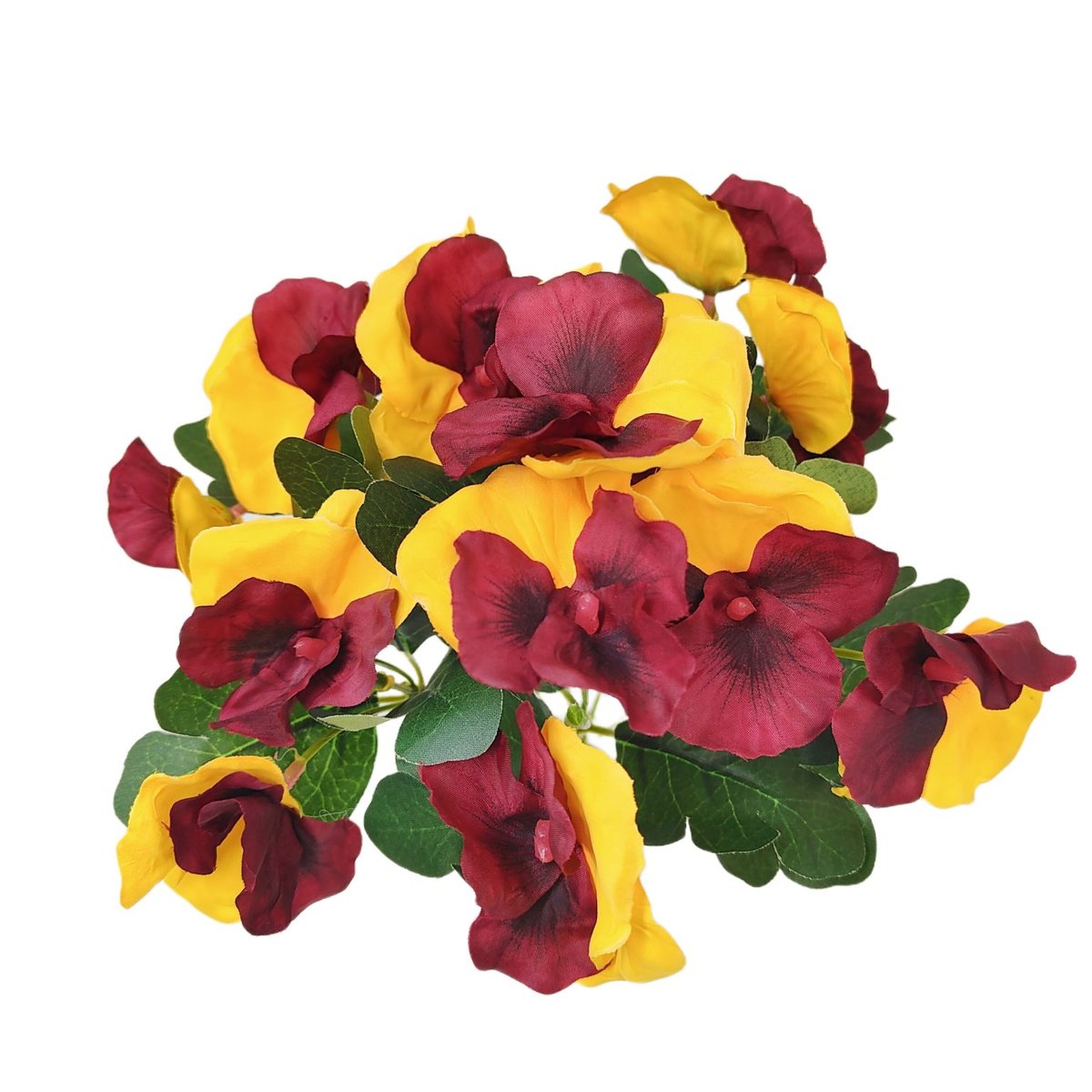 Bukiet bratk mix 6 żółto bordowy sztuczny kwiat - Inna marka | Sklep ...