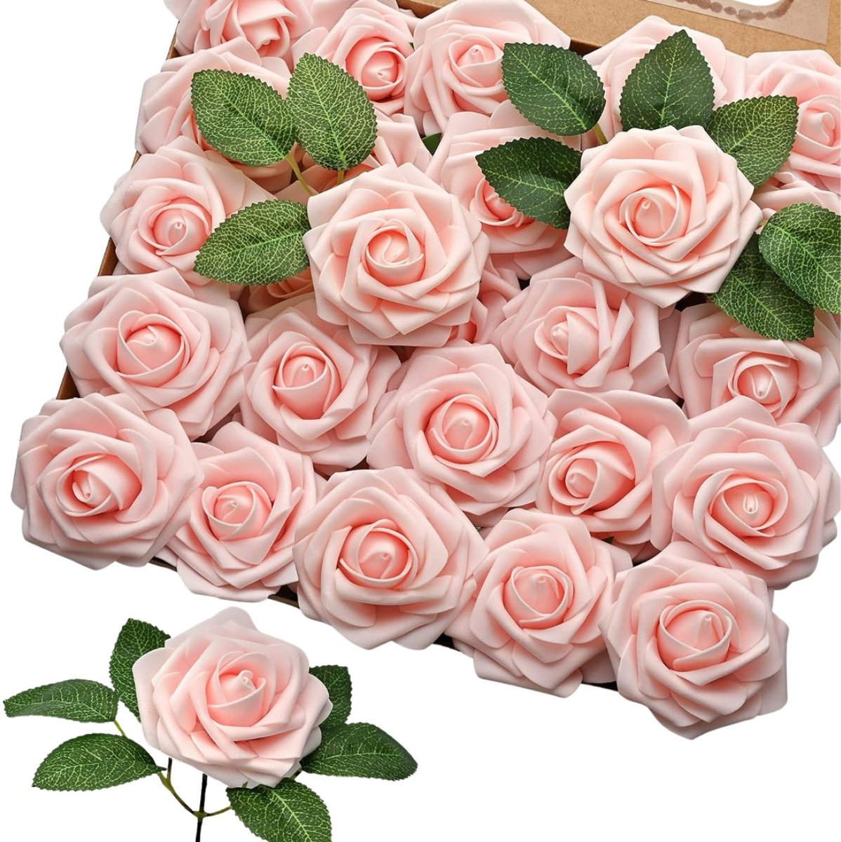 Bukiet róż zestaw 25szt dekoracyjne sztuczne różowe kwiaty róże ...