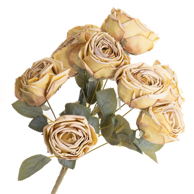 Bukiet róży pastel 44cm O446-076 YL1 sztuczna róża żółta - Inna marka ...