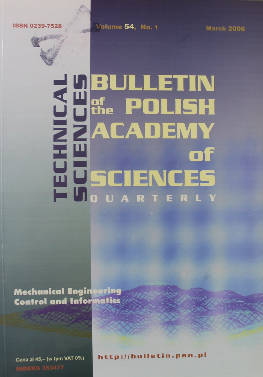 Bulletin of the Polish Academy of Sciences Technical Sciences Vol 54 No ...