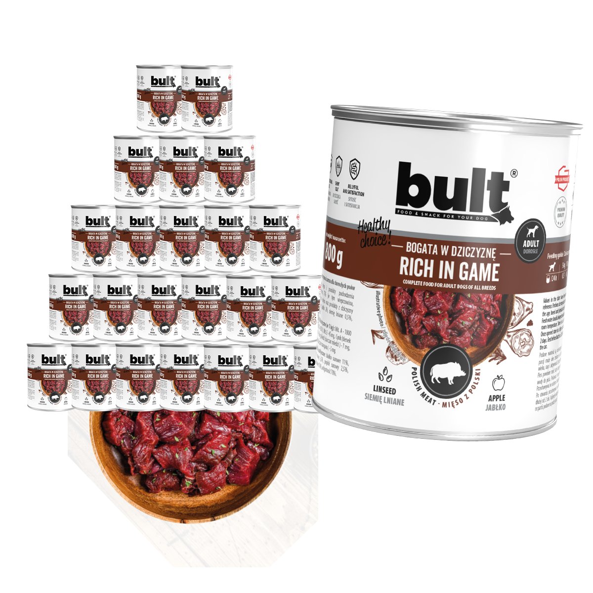 BULT Bogata w dziczyznę - mokra karma dla psa - 24x800 g. - BULT ...
