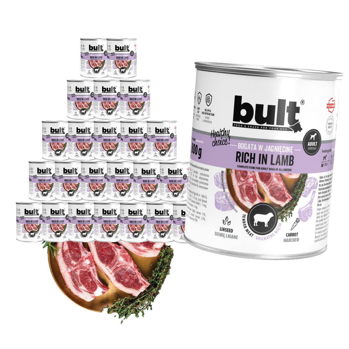 BULT Bogata w jagnięcinę - mokra karma dla psa - 24x800g - BULT | Sklep ...