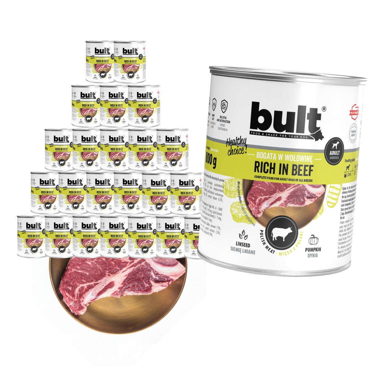 BULT Bogata w wołowinę - mokra karma dla psa - 24x800g - BULT | Sklep ...