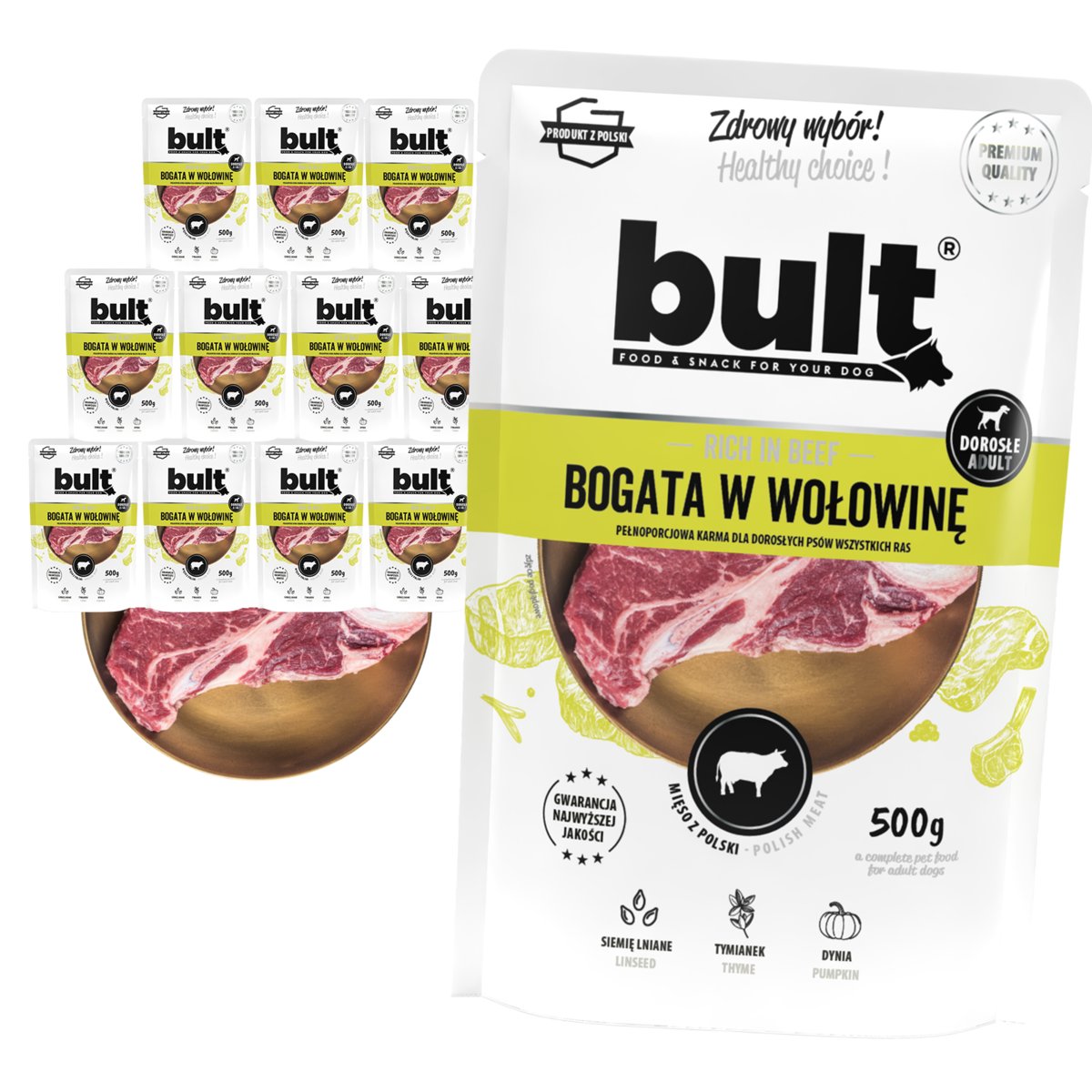 BULT Mielonka bogata w wołowinę - mokra karma dla psa - 12x500g - BULT ...