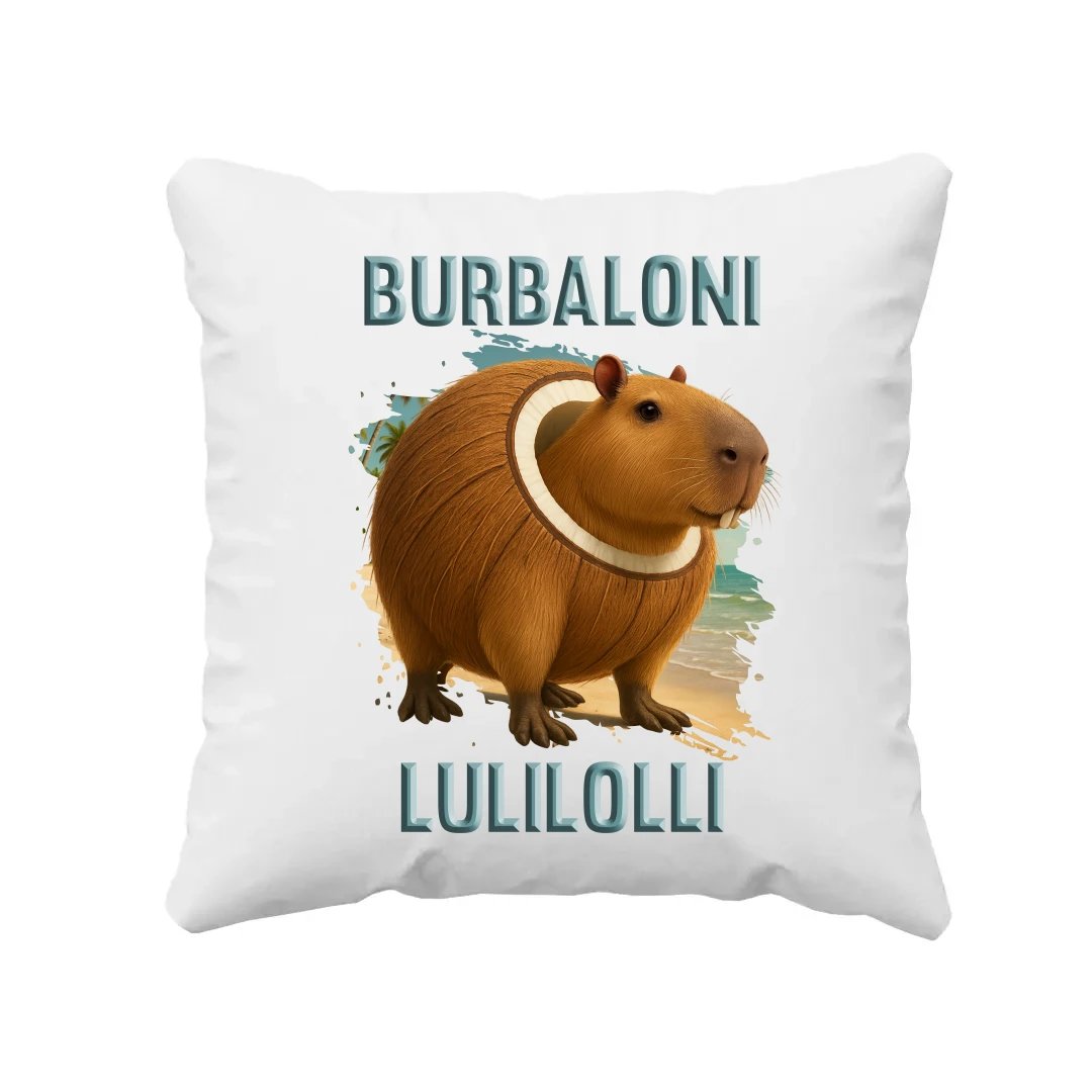 Burbaloni Lulilolli - Italian Brainrot - kapibara w kokosie - poduszka ...