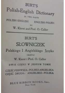 Burt's Polish-English Dictionary - | Książka w Empik