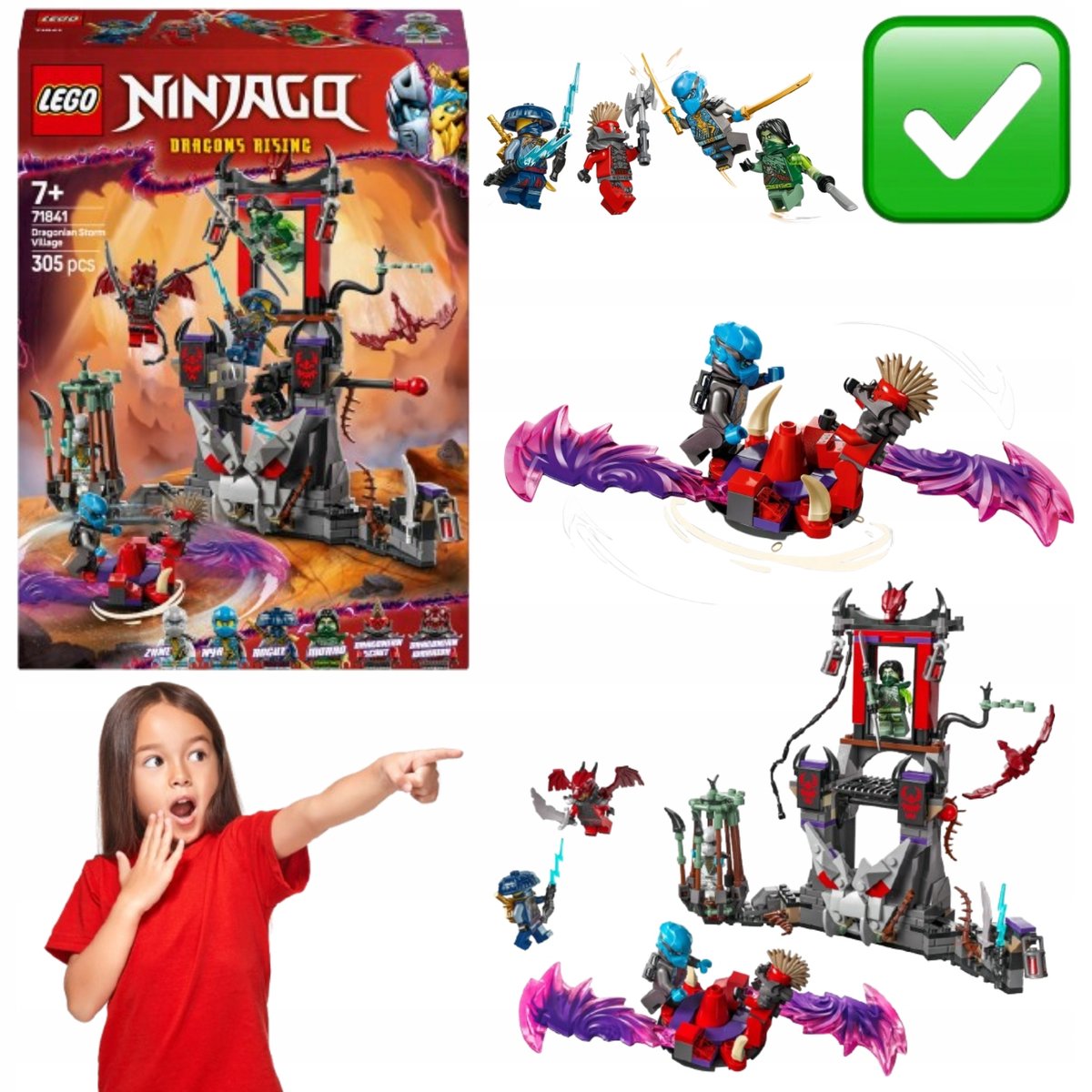 BURZOWA WIOSKA DRAGONÓW LEGO NINJAGO 71841 NOWY ZESTAW PREZENT DLA ...