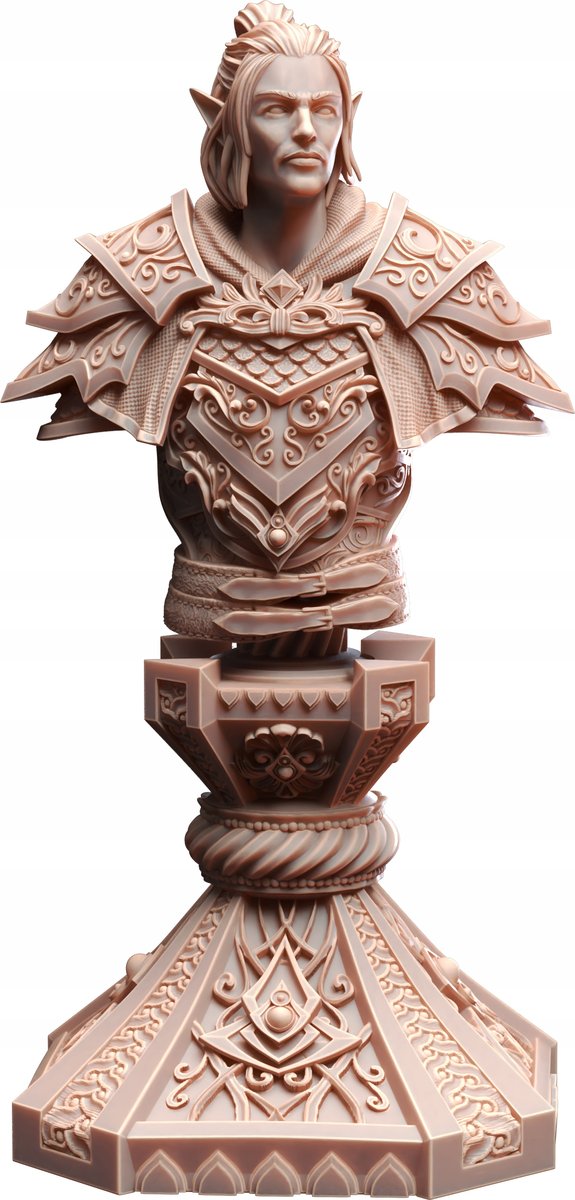 BUST Popiersie Ervion Elfi Łowca Ranger 120mm wys figurka 3D do DND D&D ...