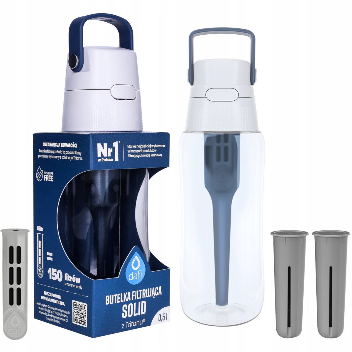 Butelka Dafi Solid 0,5L + 1 Filtr Dafi + 2 Filtry Wessper (Zamiennik ...