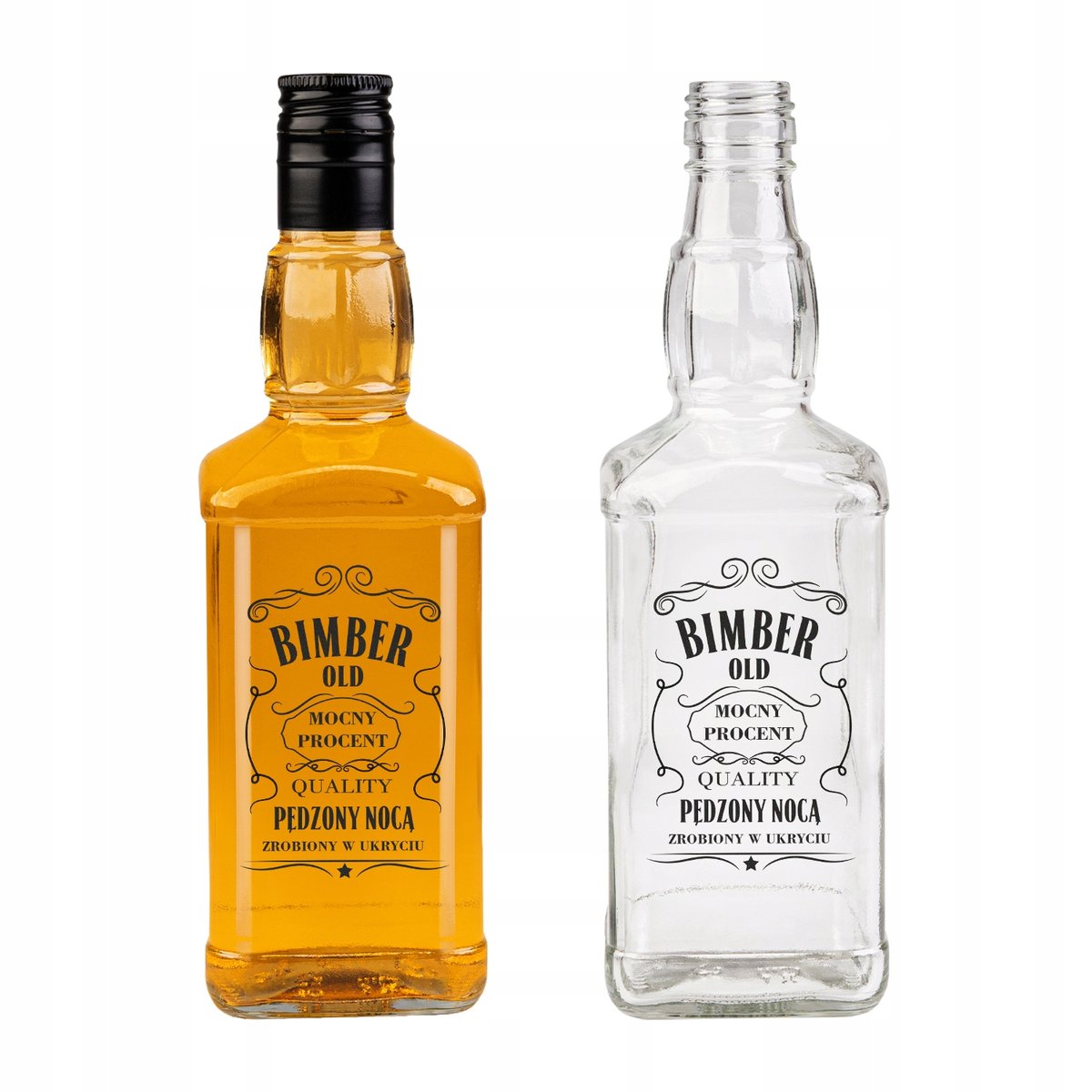 BUTELKA DANIELS 500 ml nadruk BIMBER na whisky brandy koniak z zakrętką ...