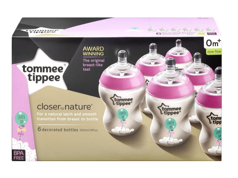 Butelka Dekorowana tommee tippee 6x 260 ml Easi-Vent™ - Tommee Tippee ...