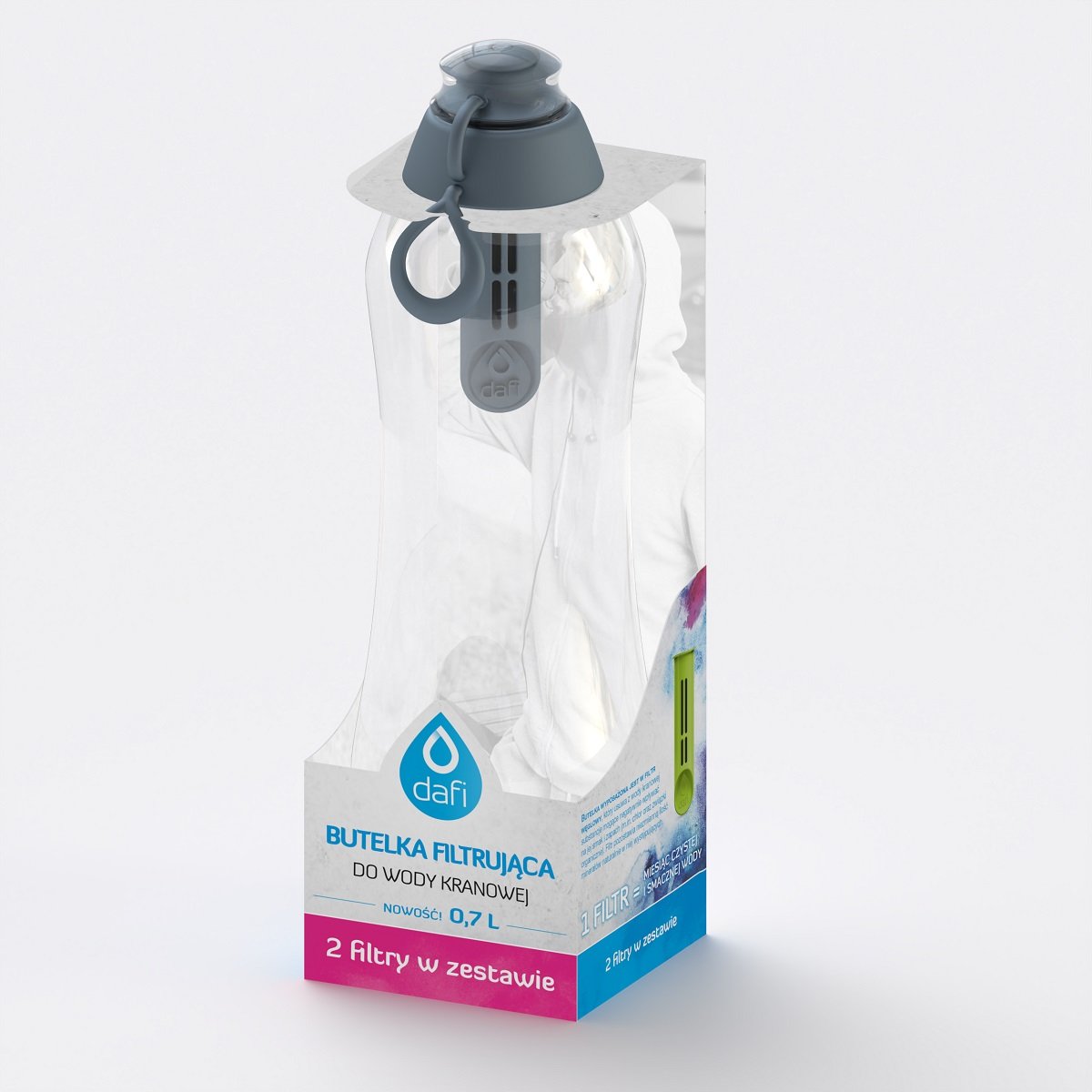 Butelka filtrująca DAFI, 700 ml, stalowy + 2 filtry. - Dafi | Sklep ...