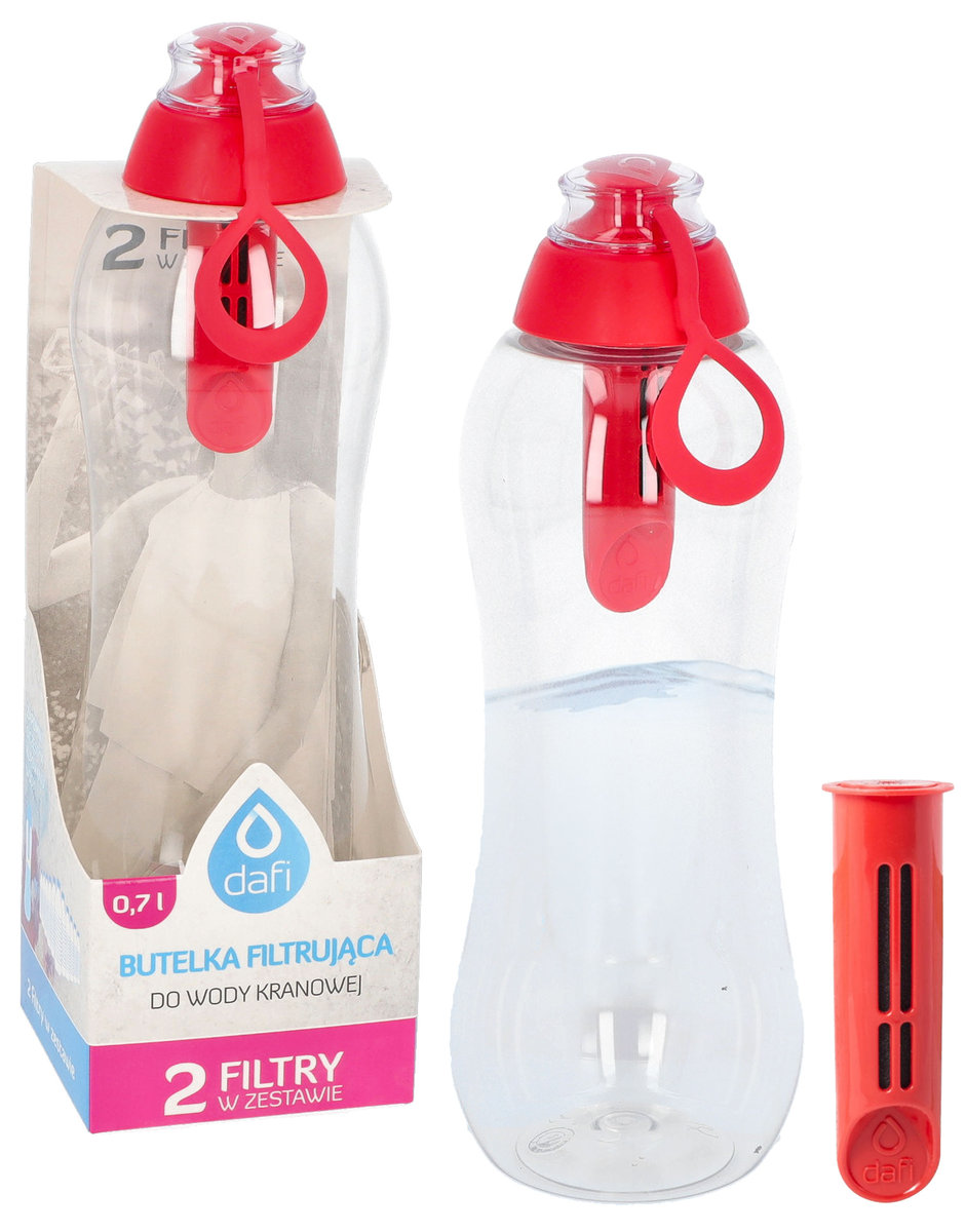Butelka filtrująca DAFI SOFT 0,7L + 2 filtry CZERWONY ,MAKOWY - Dafi ...